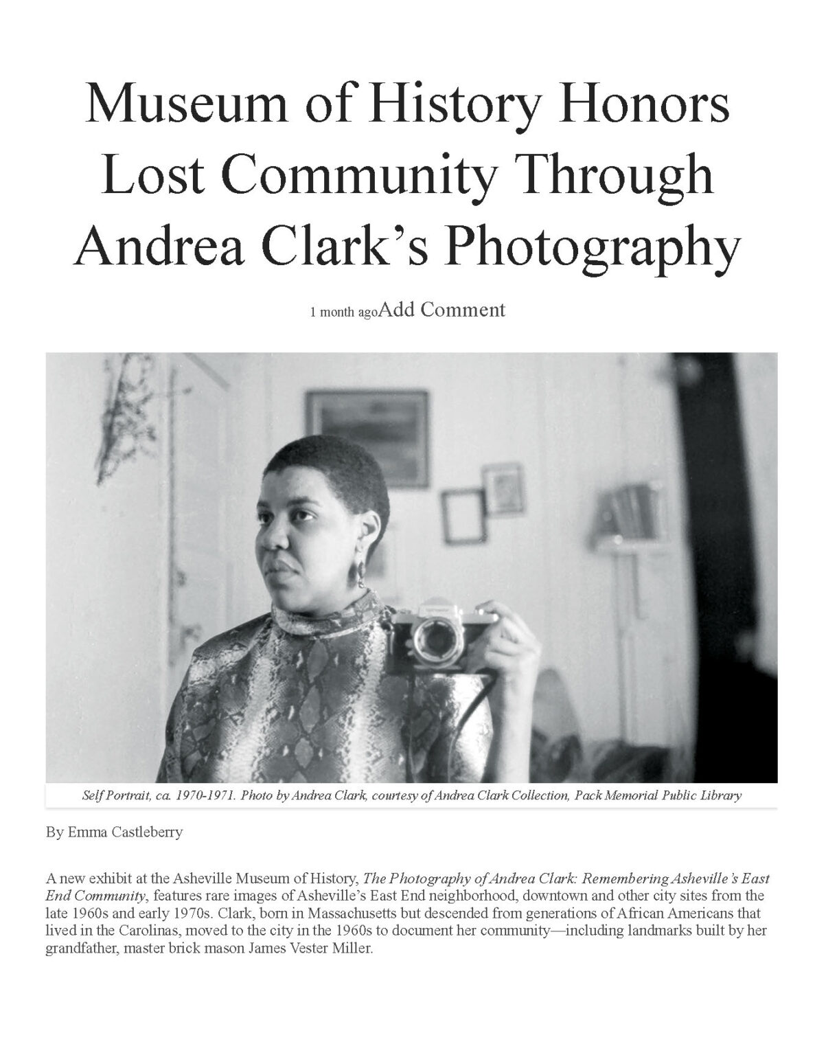 Museum of History Honors Lost Community Through Andrea Clark’s ...